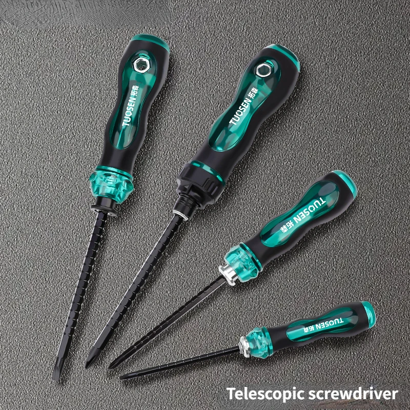 Manual dual purpose screwdriver, telescopic screwdriver, slotted cross ...