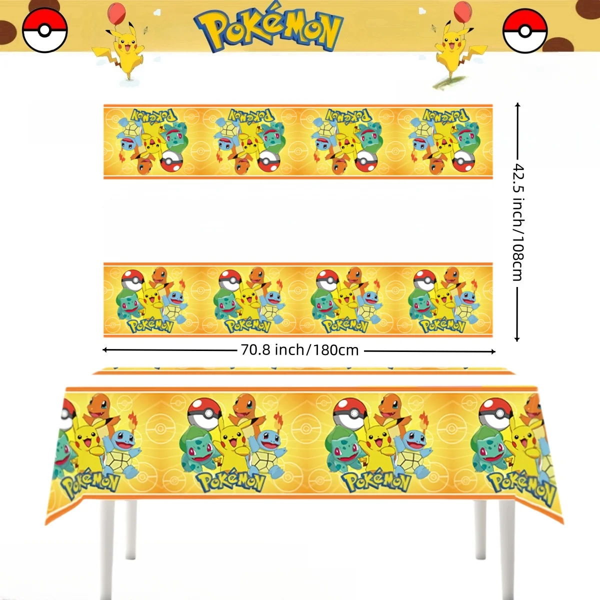 Mantel de Pokémon para decoración de fiesta de cumpleaños, mantel ...