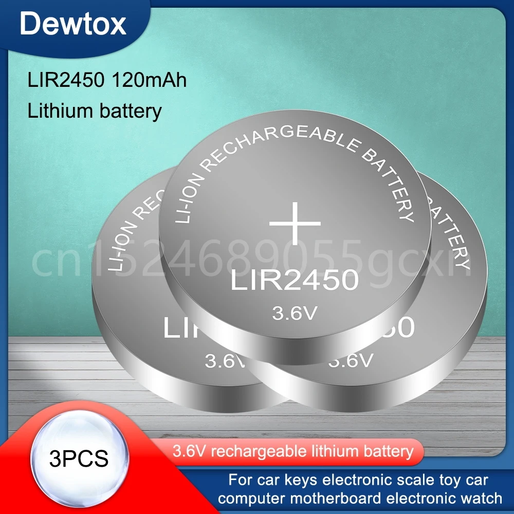 3PCS-Li-ion-Rechargeable-Battery-LIR2450-3-6V-2-PCS-Lithium-Button ...