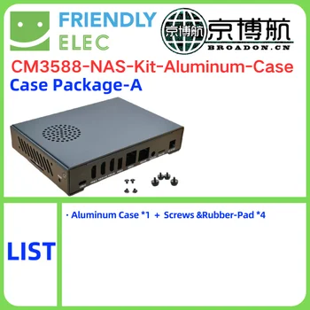 FriendlyELEC NAS 키트 금속 알루미늄 케이스 파워 RK3588 CPU 보드 냉각 선풍기 RTC 배터리 방열판 나사 ...