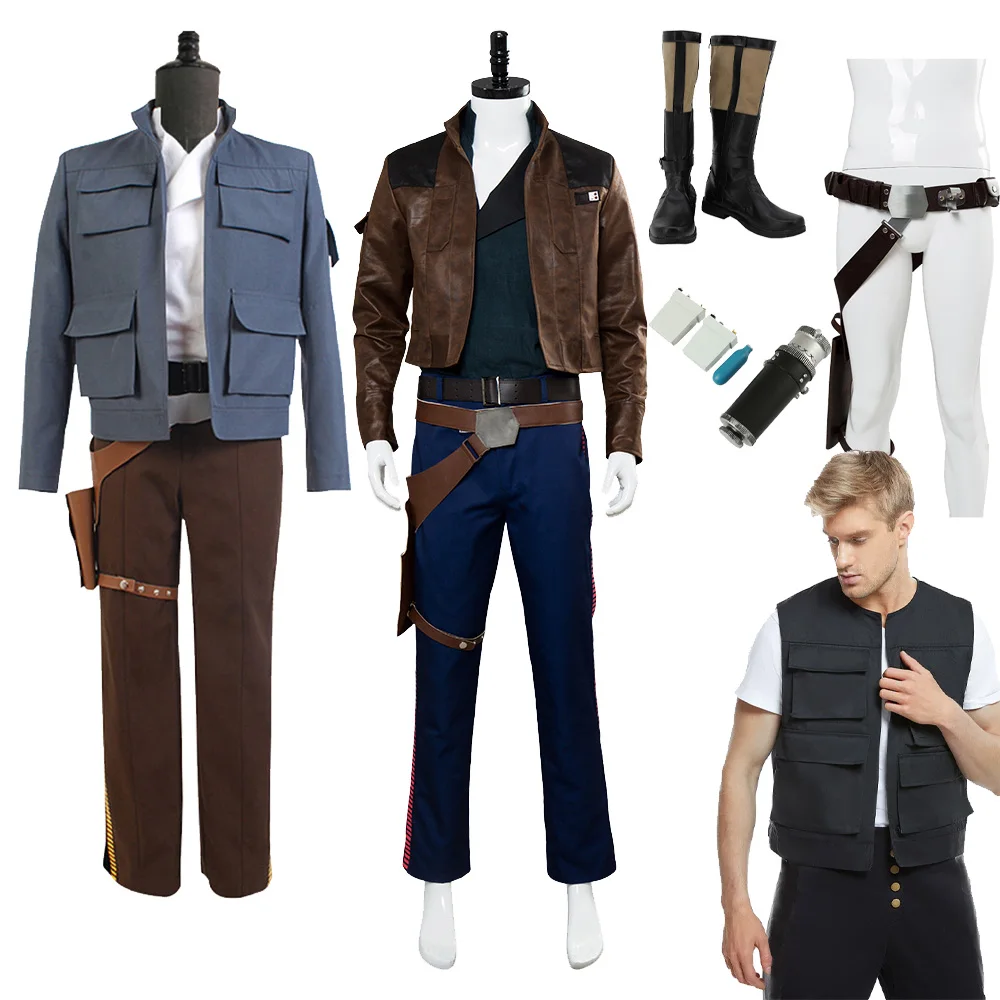 Fantasy-Han-Cosplay-Solo-Vest-Costume-Boots-Blue-Suits-Movie-Space ...