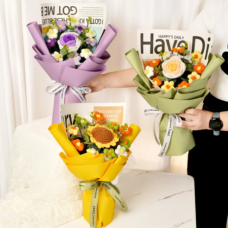 Artificial-Flowers-Sunflower-Bouquet-Fake-Flower-Craft-Ornament ...