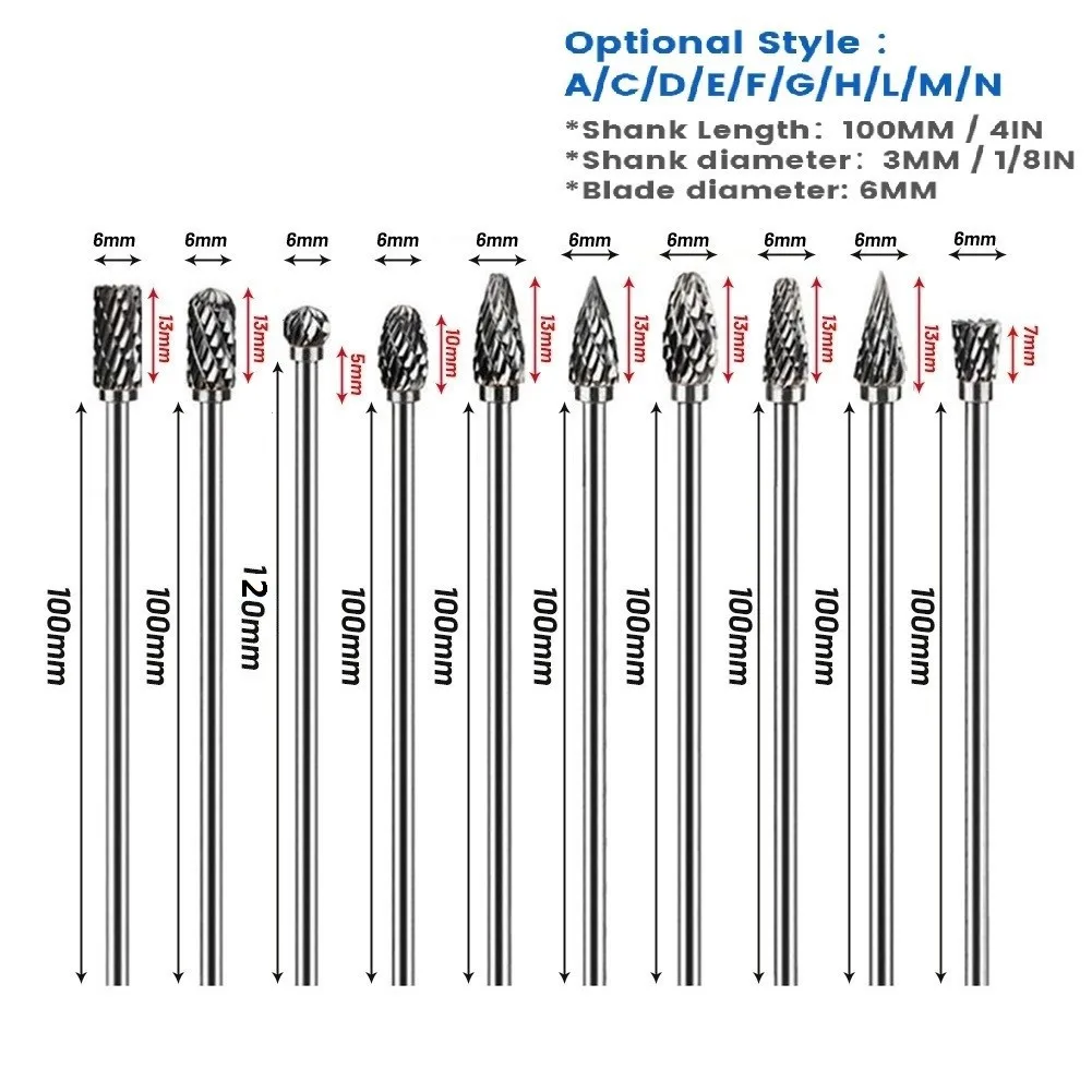 100mm-Long-Reach-Rotary-Burr-Double-Cut-Tungsten-Carbide-Carving-Bit ...