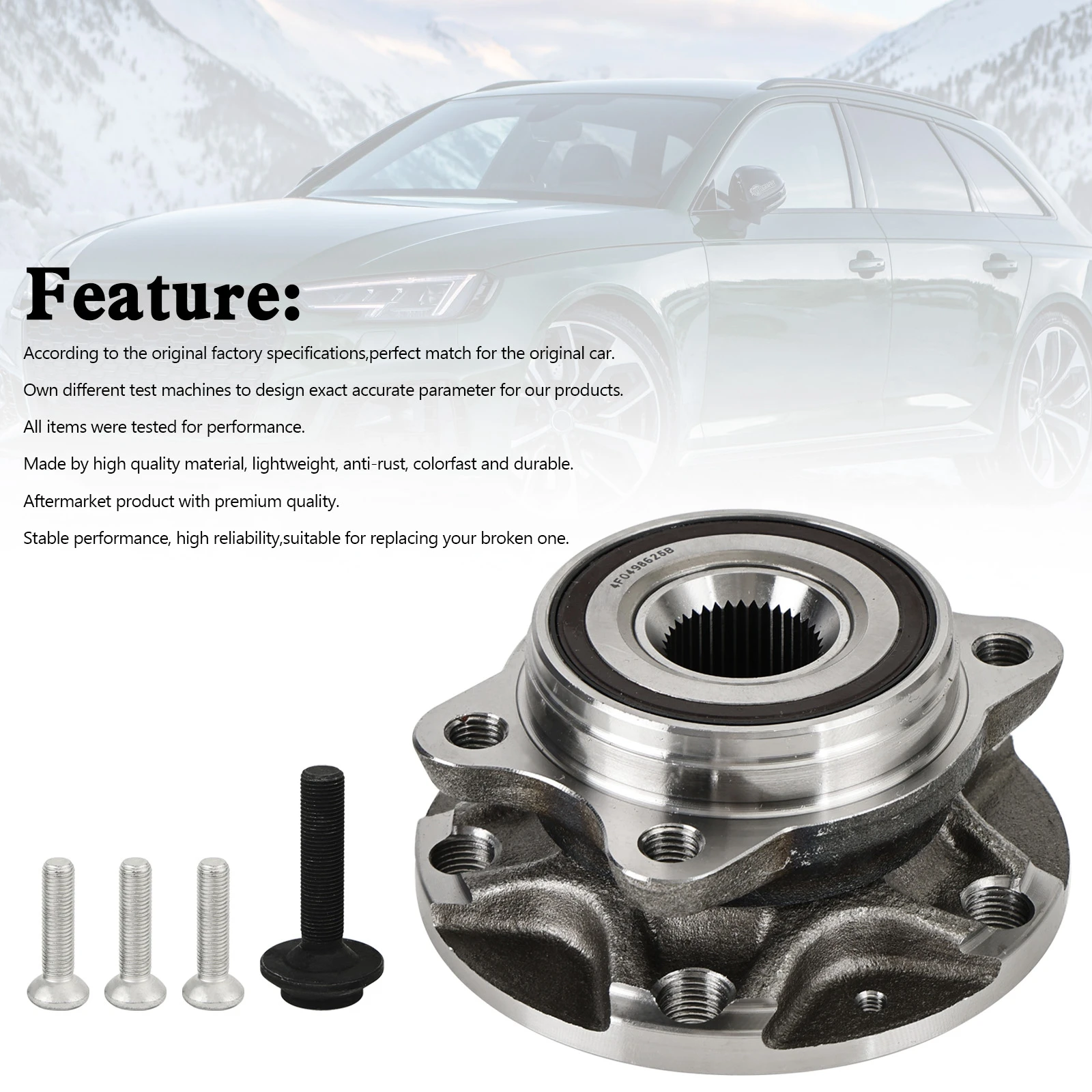 Topteng-Front-Wheel-Bearing-Hub-4F0498625B-For-Audi-A6-A6-Allroad-C6 ...