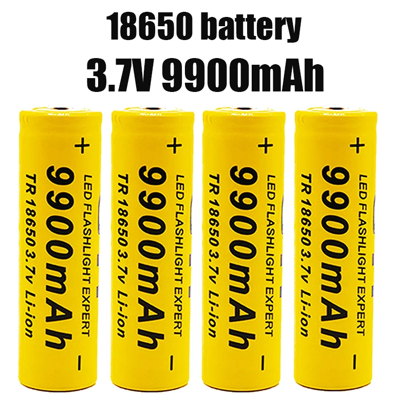New 18650 Battery 3.7v 9900mah Rechargeable Li-ion Battery For Led ...