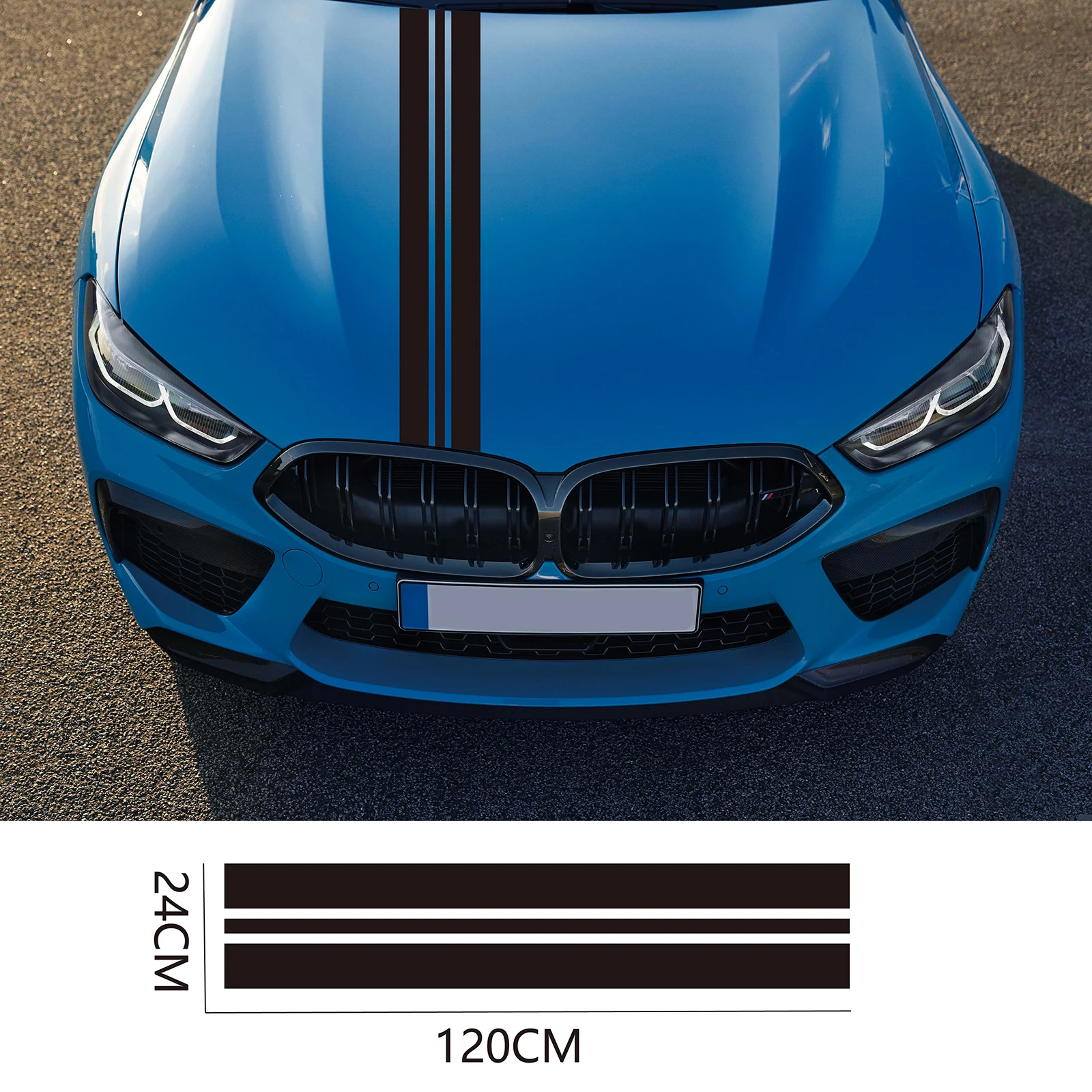Car Hood bonnet Sticker Personalized Stripe Stickers Auto Modified Body ...