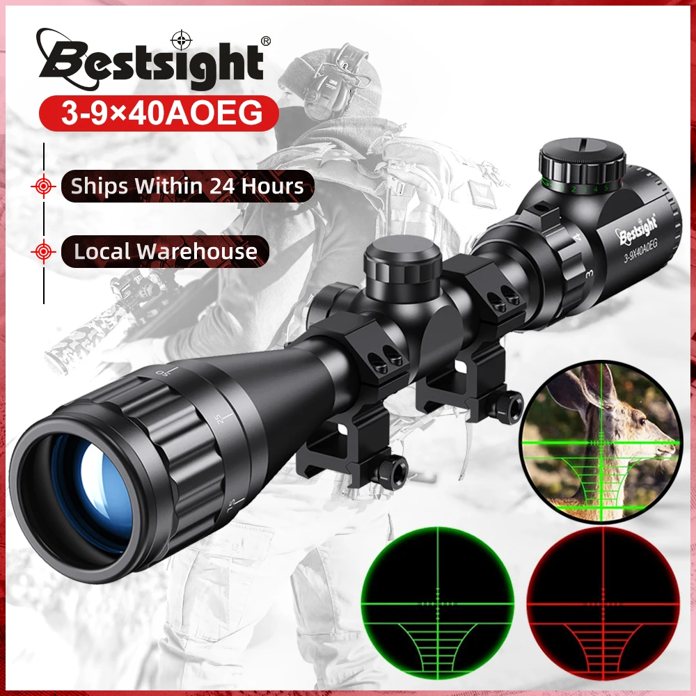 Bestsight-3-9x40-AOEG-Rifle-Scopes-Hunting-Sights-Red-Green-Lights-Mil ...