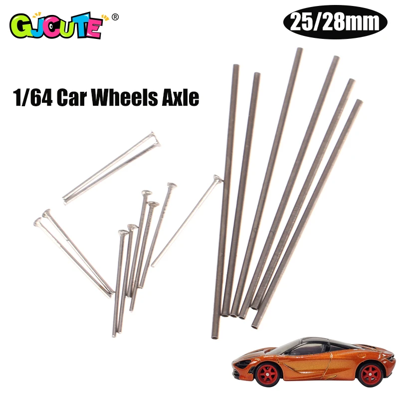 5set 1/64 Alloy Car Wheels Axle 25mm/28mm Hollow Shaft W Nails Pin For ...