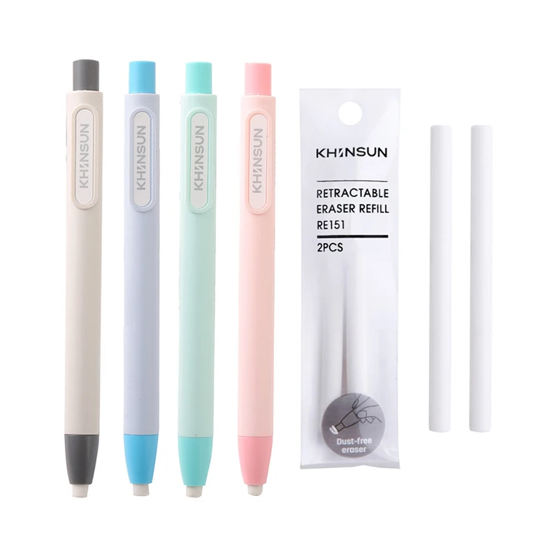 Creative-Retractable-Press-Pencil-Eraser-Correction-Supplies-Automatic ...