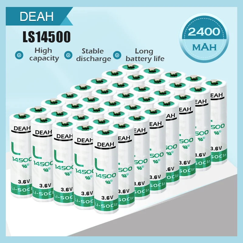 50PCS LS14500 ER14505 14500 TL5104 AA 2400mAh 3.6V Lithium AA Battery ...