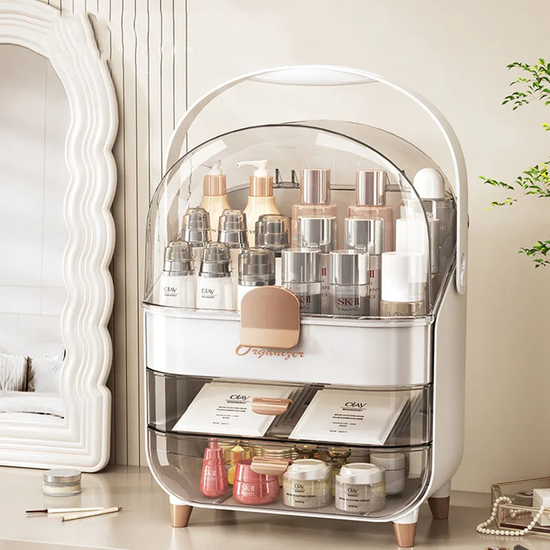 Makeup-Organizer-with-Lid-Dustproof-Cosmetics-Skincare-Organizer-for ...