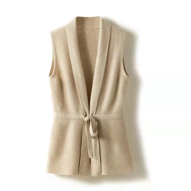 Hot-selling-cashmere-vest-women-s-V-neck-solid-color-sleeveless-knitted ...
