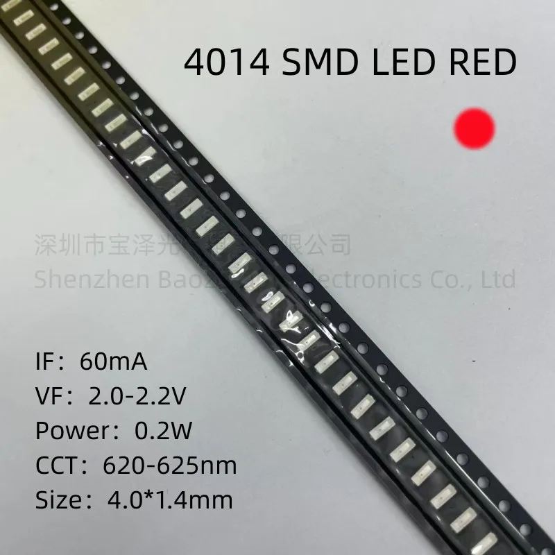 High-Brightness-LED-Lamp-Beads-4014-SMD-2V-vermelho-4-0x1-4mm-alta ...
