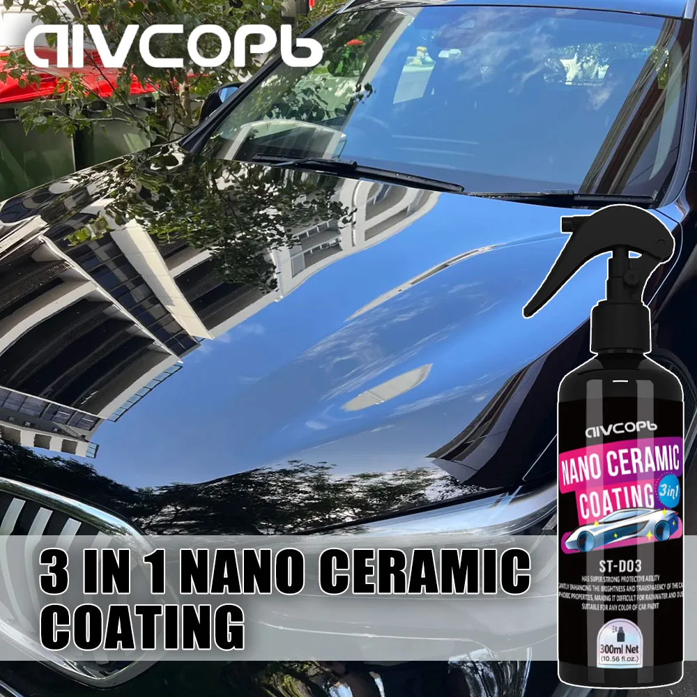 3-in-1 Car Ceramic Nano Coating Auto Paint Care Spray Hydrophobic On ...