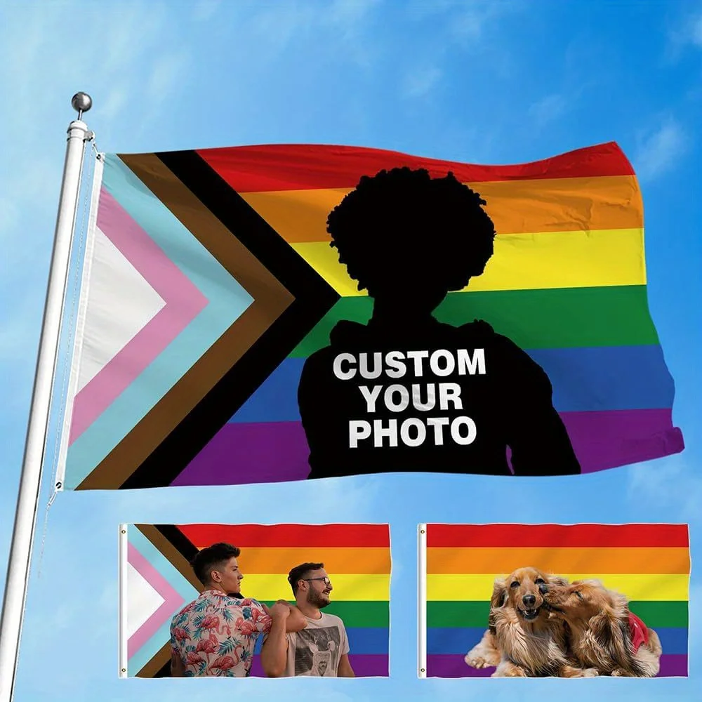 Custom Pride Flag - Personalized Photo Progress Pride Banner, Durable ...