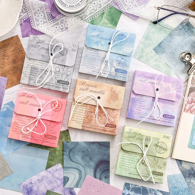 120-pcs-Color-smudging-Style-material-paper-DIY-Diary-Album ...