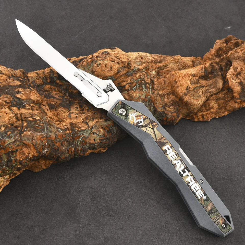 Quick Open Folding Knife Detachable Blade Self-defense Camping Hunting ...