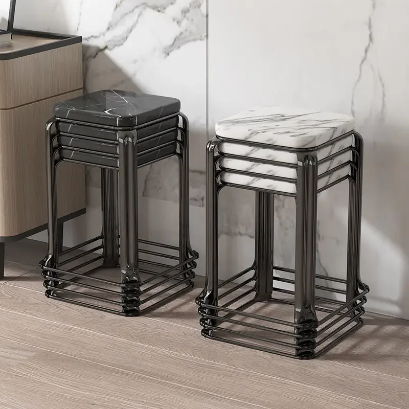 iron stool household modern simple square stool fast food stool ...