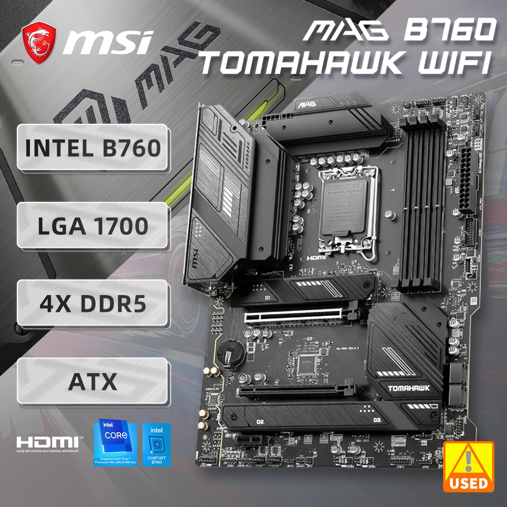 Used-For-LGA-1700-MSI-MAG-B760-TOMAHAWK-WIFI-Motherboard-Intel-B760 ...