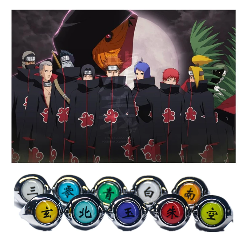 Anime Naruto Akatsuki Cosplay Rings Itachi Cos Ring Sasori Hidan ...