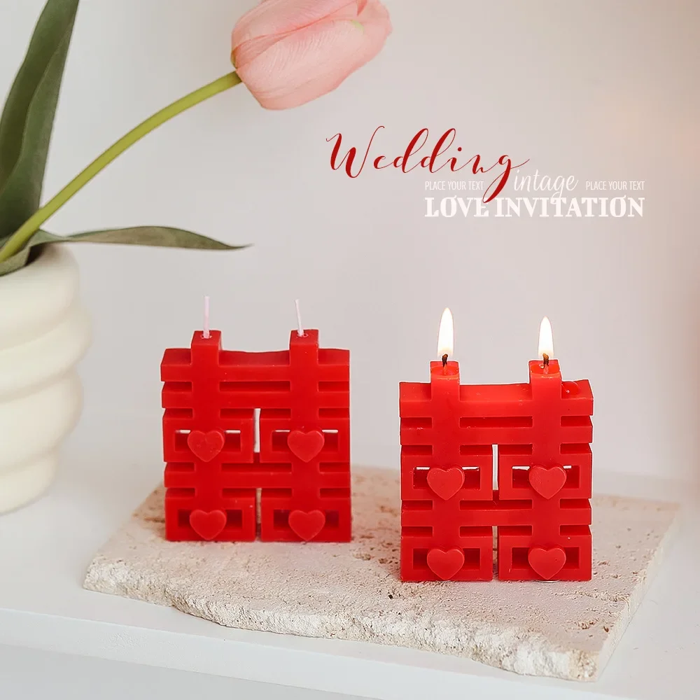 Chinese-style-wedding-candles-Red-Double-Happiness-Soy-Wax-Aromatherapy ...