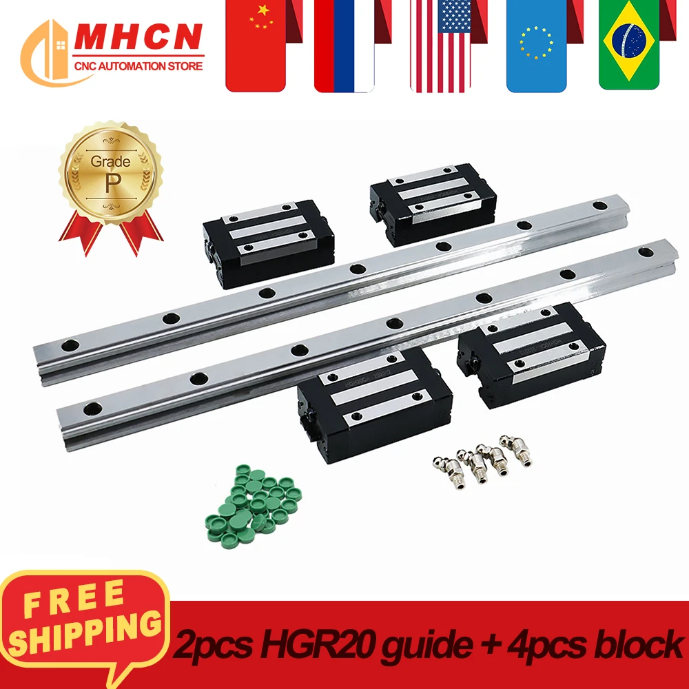 EU warehouse free shipping Linear Guides 2 pcs HGR20 200-2500mm Linear ...