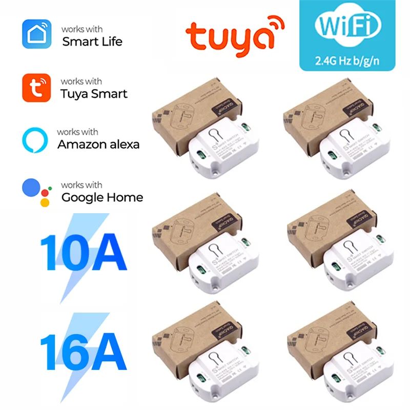 10A/16A Tuya WiFi Mini Smart Switch Tuya Smart Life App Control ...