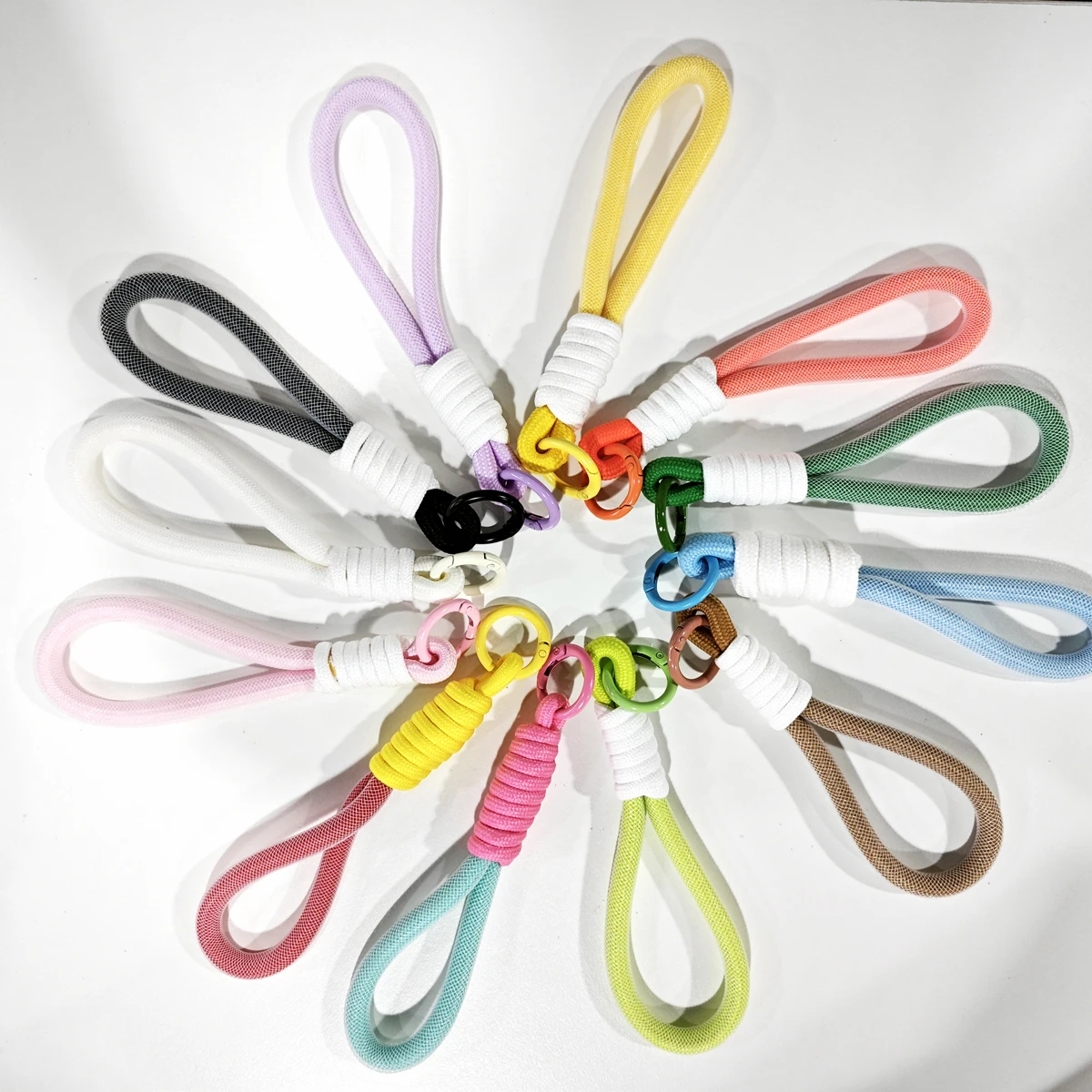 Macaron-color-Handmade-Braided-Keychain-Mobile-Phone-lanyard-Key-Ring ...