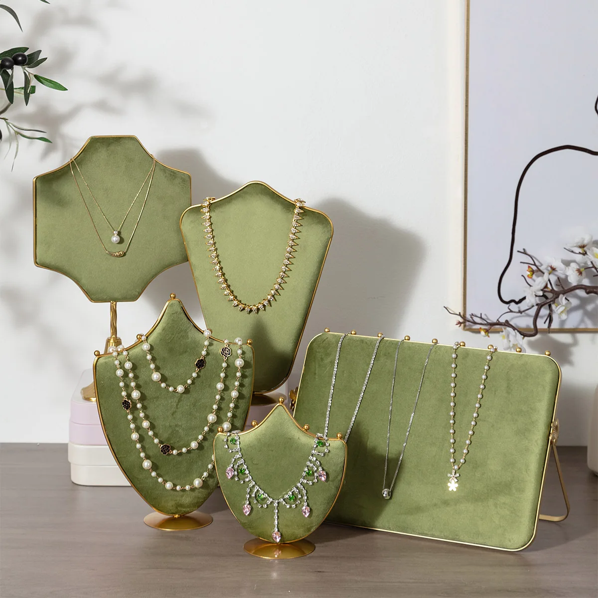 Display Jewelry Holder Stand Beige/Green/Gray Stylish Watch Ring ...