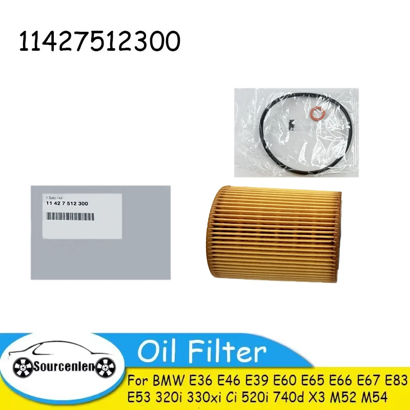 Car Oil Filter Kit 11427512300 for BMW E36 E46 E39 E60 E65 E66 E67 E83 ...