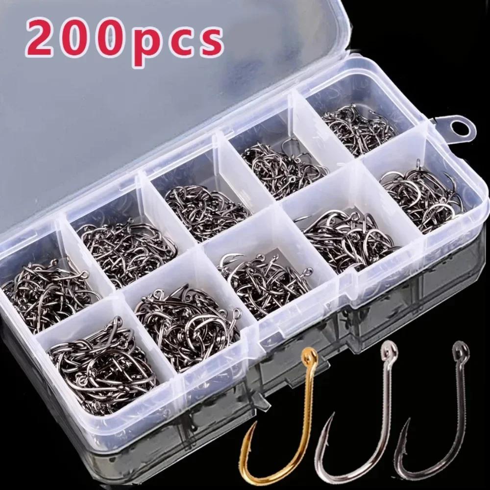 200Pcs-Fishing-Hooks-Set-Carbon-Steel-Single-Circle-River-Fishing-Hook-Fly-Fishing-Jip-Barbed ...