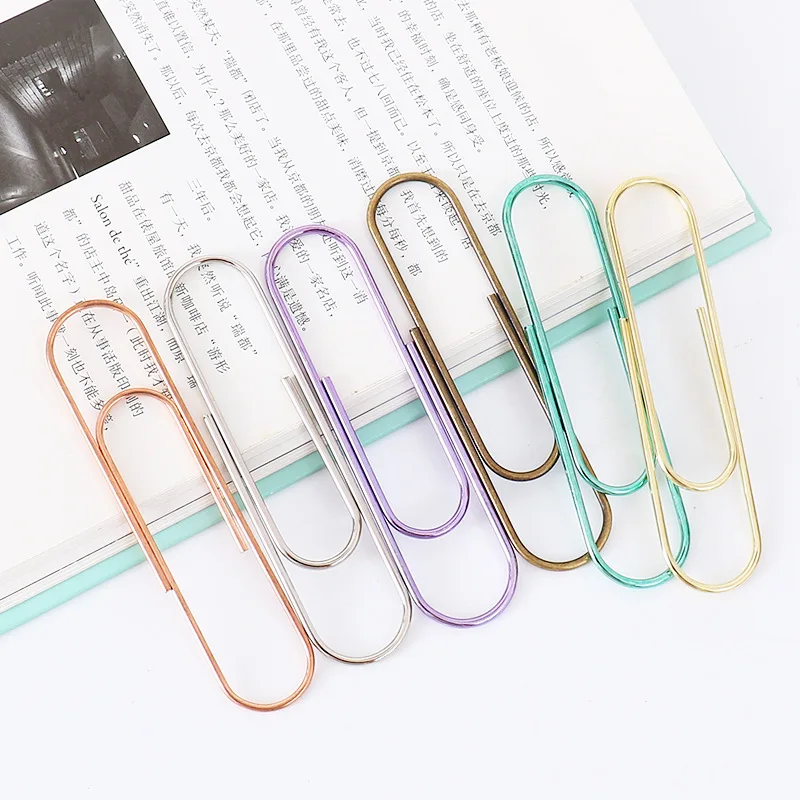 10PCS Large Metal Colored Paper Clip 100mm Soft Plastic Wrapped ...