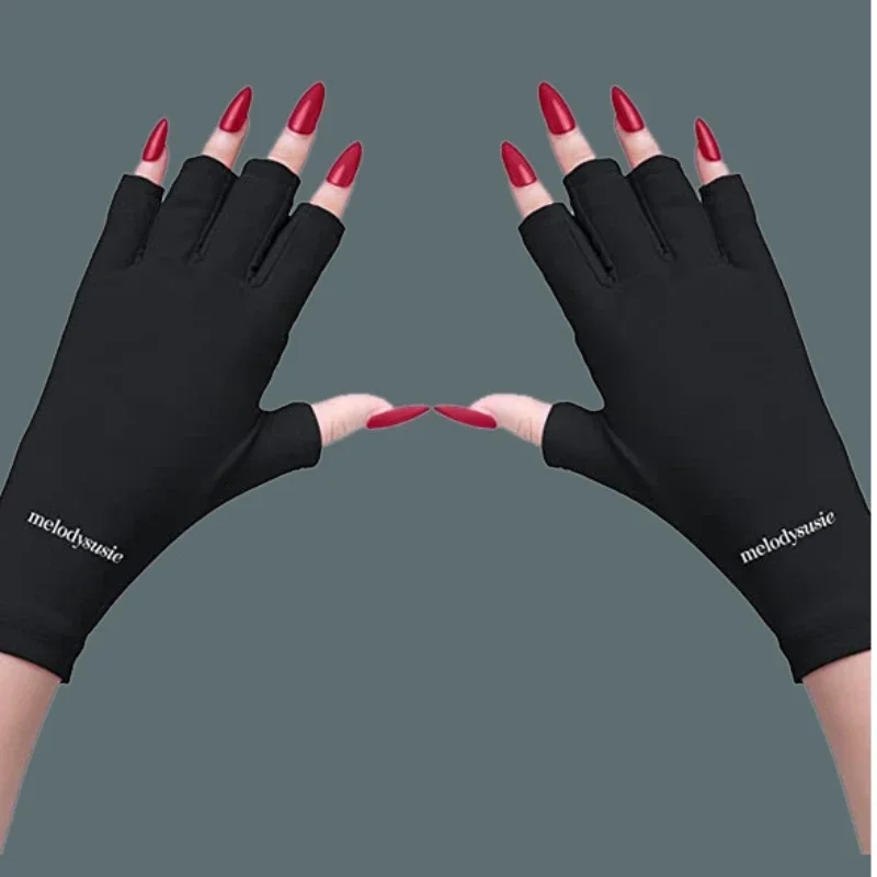 1Pair-Manicure-Gloves-UV-Protection-Stretchy-Breathable-Half-Finger ...