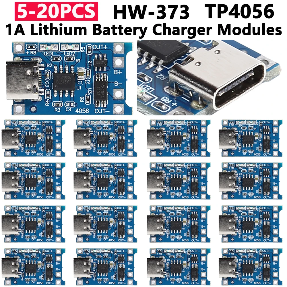 5-20PCS-HW373-TP4056-1A-18650-Lithium-Battery-Charger-Module-Protection ...