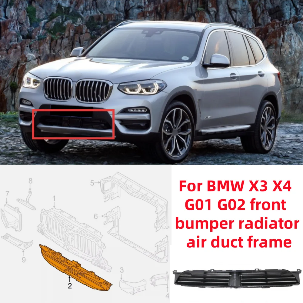 For BMW X3 X4 G01 G02 2018-2021 car front bumper radiator intake duct ...