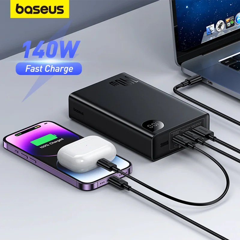 Baseus 140W Power Bank 24000mAh Fast Charging Portable Battery Charger ...