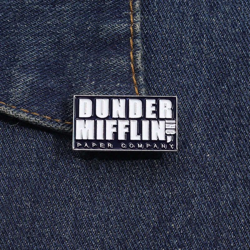 Dunder-Mifflin-Ing-Paper-Company-Enamel-Pin-Office-Hard-Brooches-Metal ...