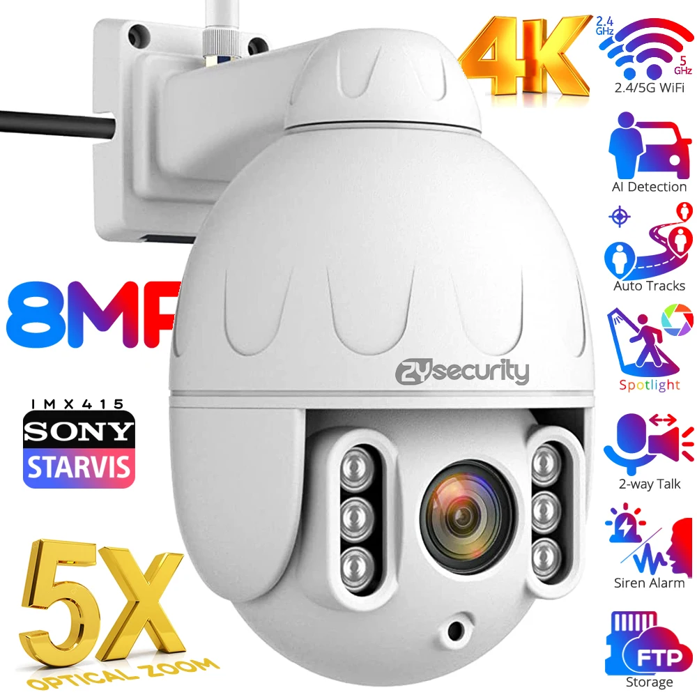 8MP-5X-Optical-Zoom-WiFi-PTZ-Camera-Outdoor-4K-Sony-IMX415-Auto ...