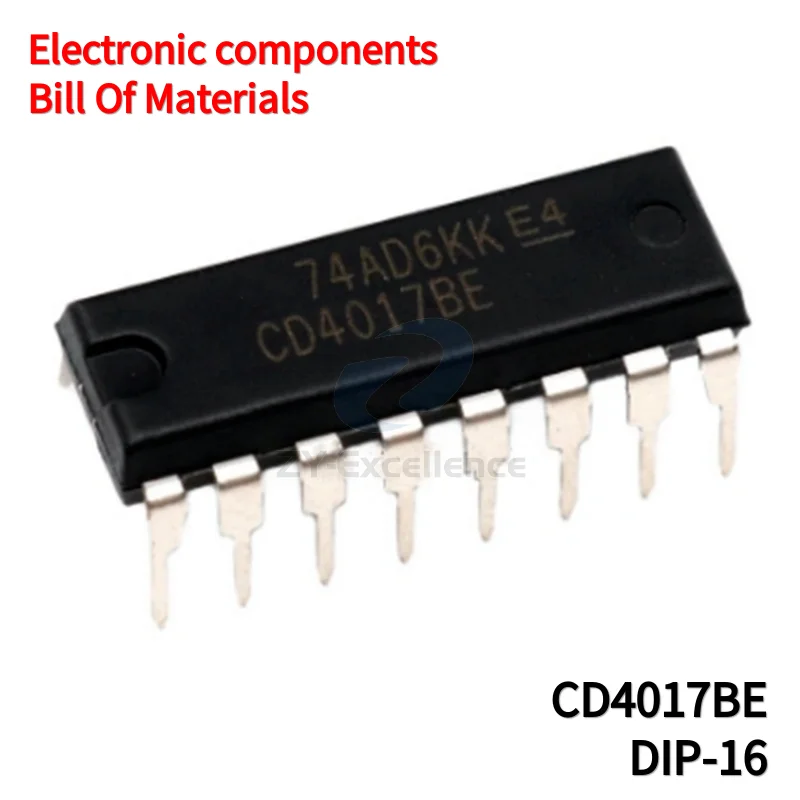 10PCS/Lot IC CD4017 CD4017B DIP 16 CD4017BE DIP 4017 ICs Chip New And Original| | - AliExpress