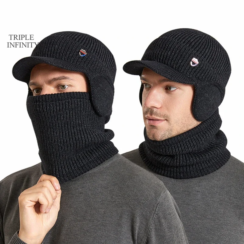 2023-Men-s-Winter-Warm-Baseball-Cap-Windproof-Visors-Thick-Hat-And ...