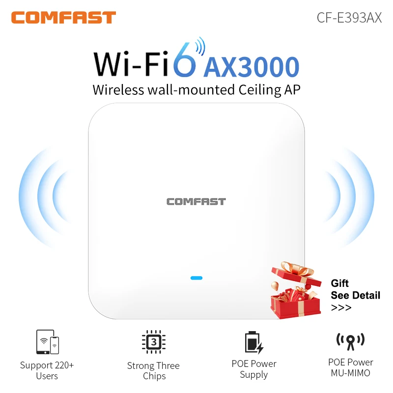 Comfast-CF-E393AX-3000Mbps-Gigabit-WiFi-6-Wireless-Ceiling-AP-Dual-Band ...