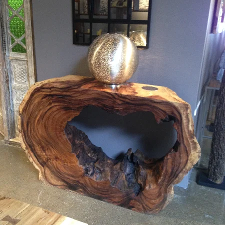 Stock-Large-size-console-table-irregular-shaped-wood-dining-table-top ...