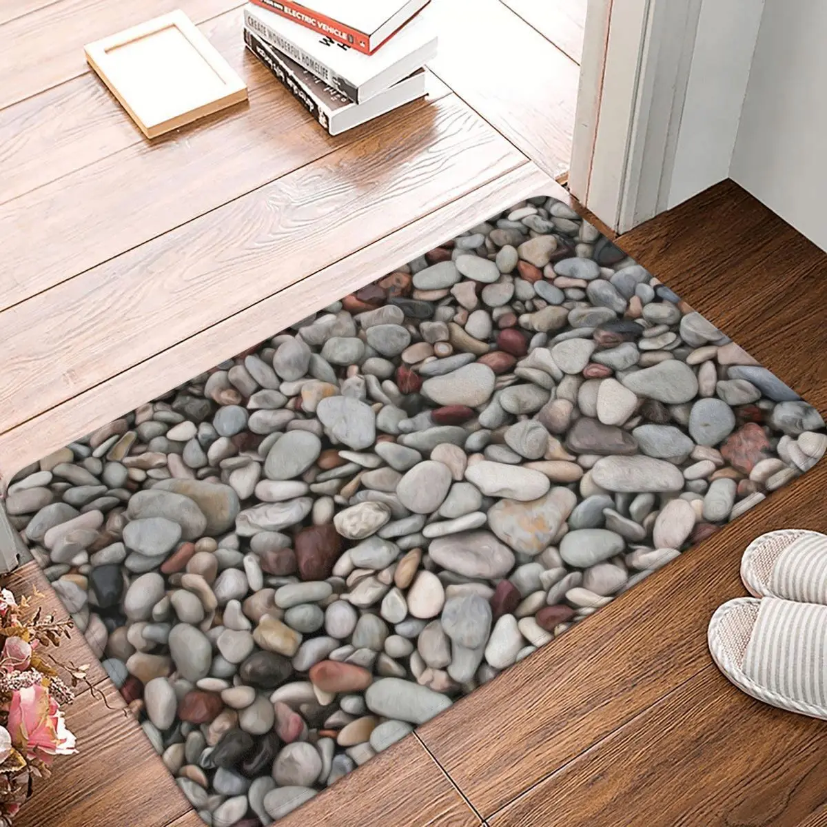 Pebble-Stone-Rocks-Nature-Coast-Doormat-Antislip-Cobblestone-Kitchen ...