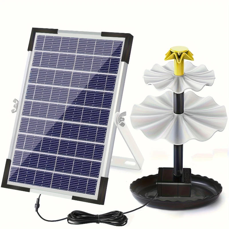 1-Set-6W-Water-Flow-Solar-Fountain-Large-Solar-Panel-Double-layer-Wavy ...