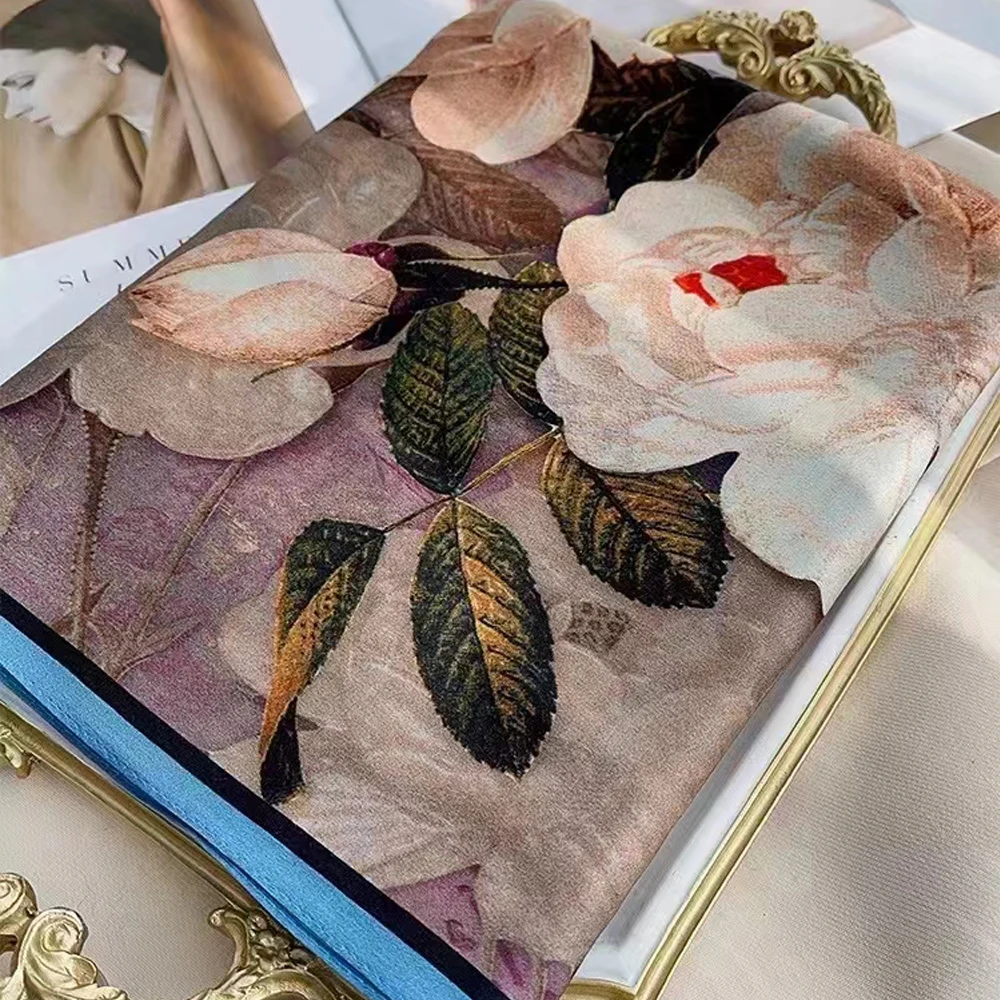 Chinese-Rose-100-Silk-Blue-White-Ladies-s-Scarves-Dufanda-Fall-Winter ...