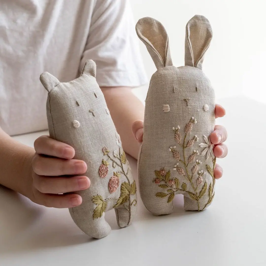 3sizes-10cm-15cm-20cm-Combination-Rabbit-Embroidery-Doll-Template ...