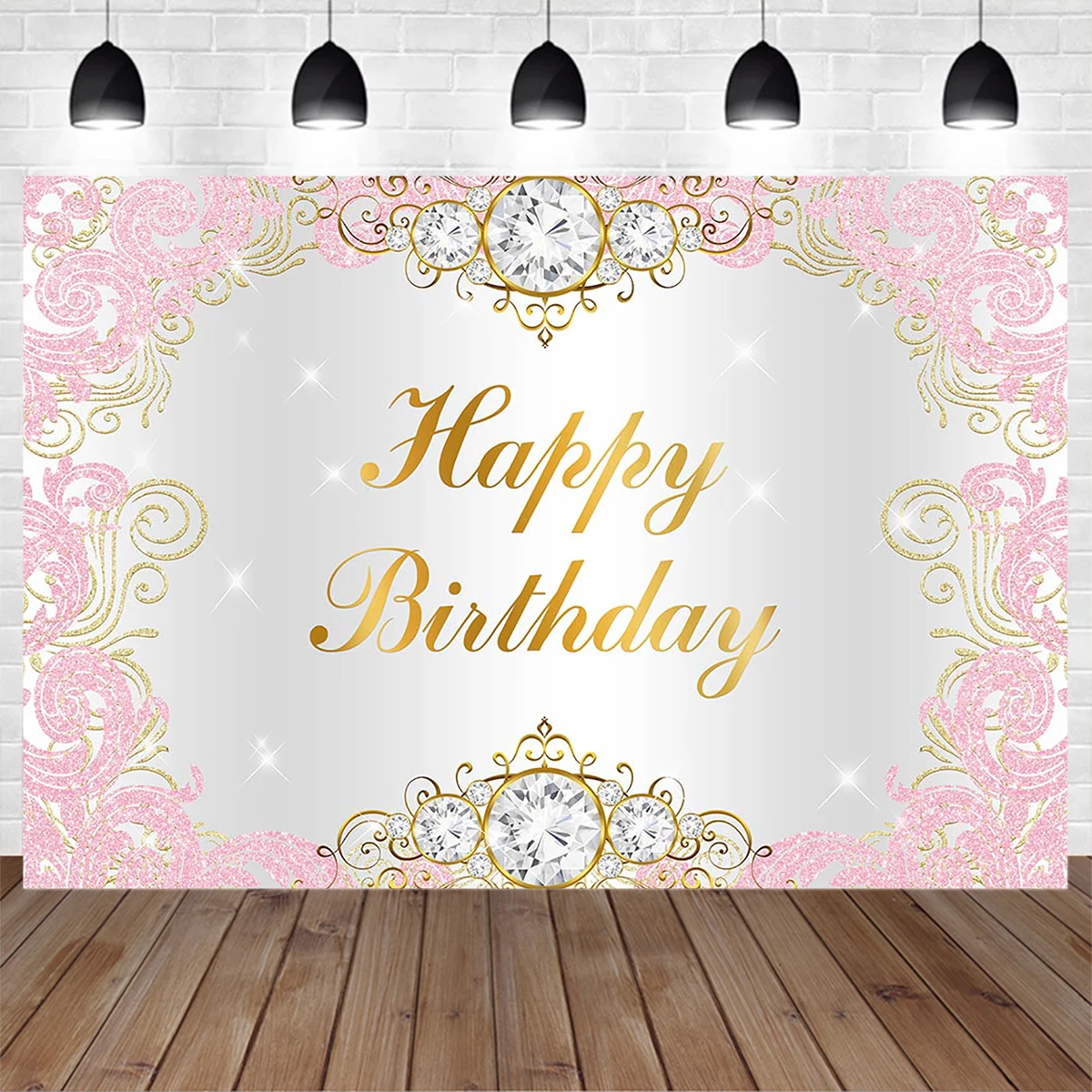 Sweet-Princess-Girl-Birthday-Photography-Background-Diamond-Crown ...