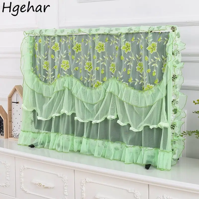 Household-LCD-TV-Dust-proof-Covers-Floral-Lace-Breathable-Protector ...