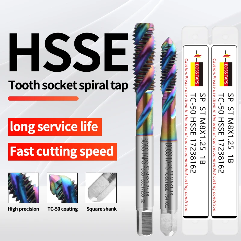 BOSS-TAPS-HSSE-M35-JIS-Standard-Insert-Spiral-Fluted-Tap-STI-ST-M1-4-M1 ...