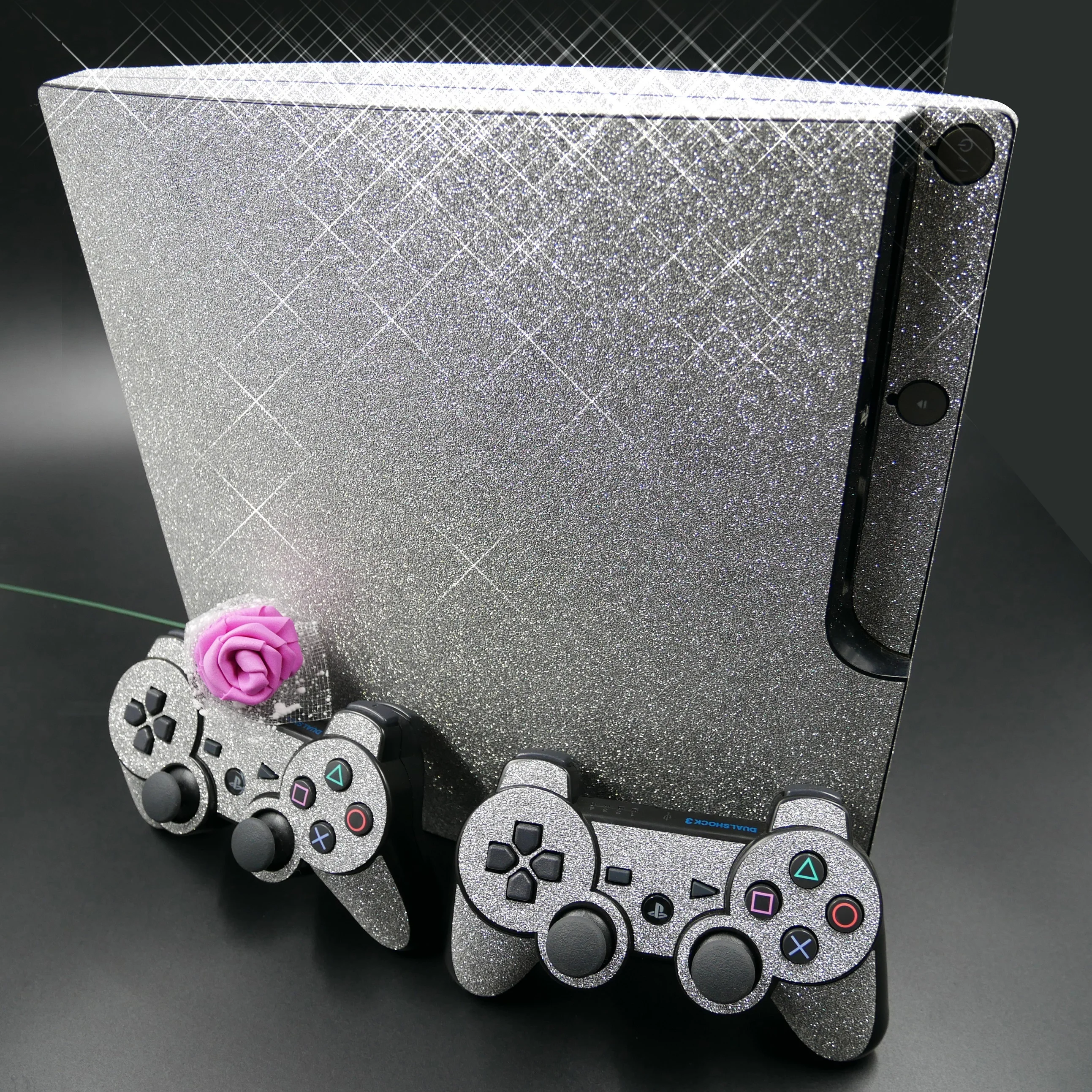 Protector-de-vinilo-brillante-plateado-para-Sony-PS3-Slim-PlayStation-3 ...
